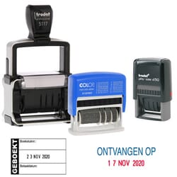 Datumstempels met tekst | stempels.com